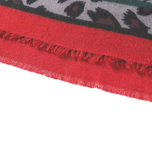 Accessories | Gray Red Leopard Print Huge Blanket Scarf Wrap | Poshmark